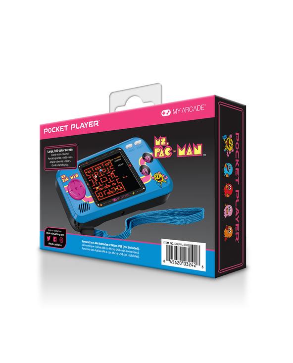 My Arcade Ms. Pac-Man console de jeux portables Noir, Bleu 6,98 cm (2. ...