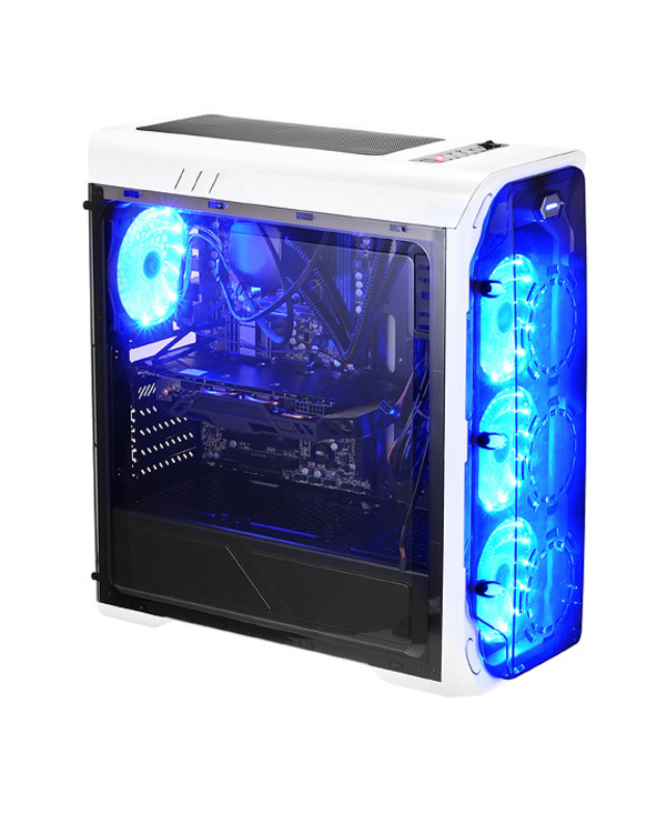 LC-Power Gaming 988W - Blue Typhoon Midi Tower Blanc - LC-988W-ON