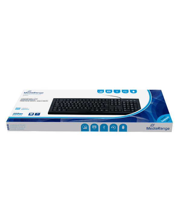 MediaRange MROS101 clavier USB QWERTZ Allemand Noir