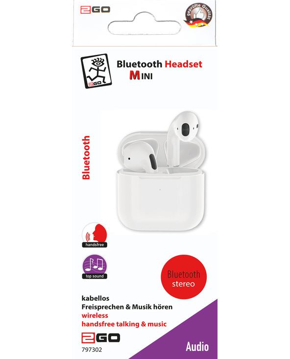 2GO TWS Mini Casque Sans fil Ecouteurs Appels/Musique Bluetooth Blanc ...
