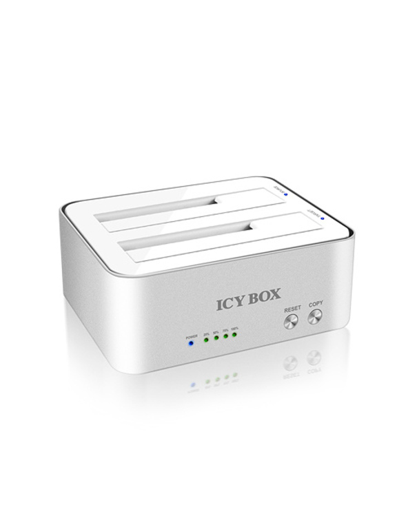 ICY BOX IB-120CL-U3 Avec fil USB 3.2 Gen 1 (3.1 Gen 1) Type-A Argent, Blanc