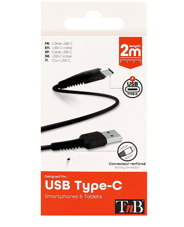 T'nB TCUSB02BK câble USB 2 m USB C USB A Noir | Câbles USB